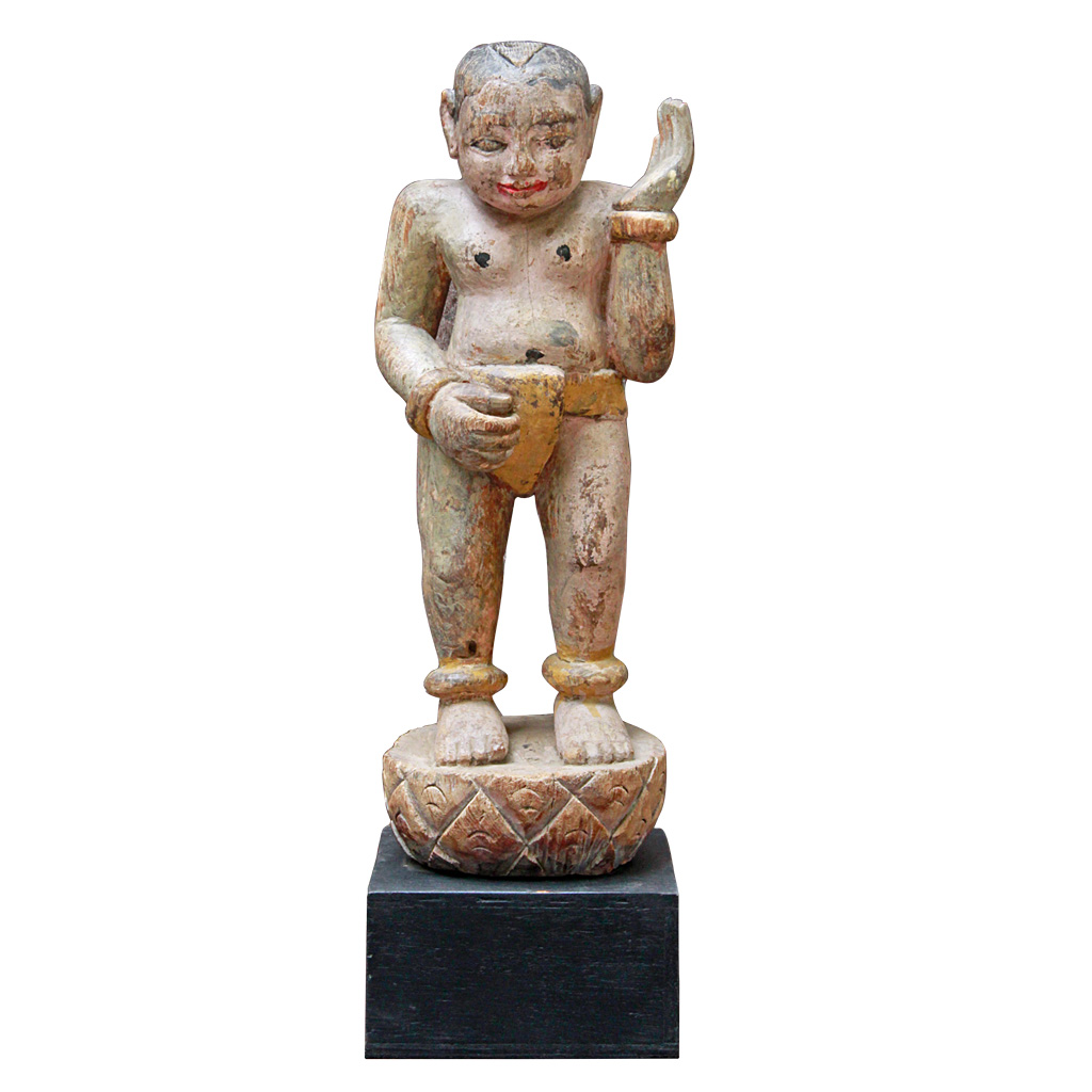 Antique Burmese Teak Ox Cart Prow Carving on Stand of “Hongsa ...