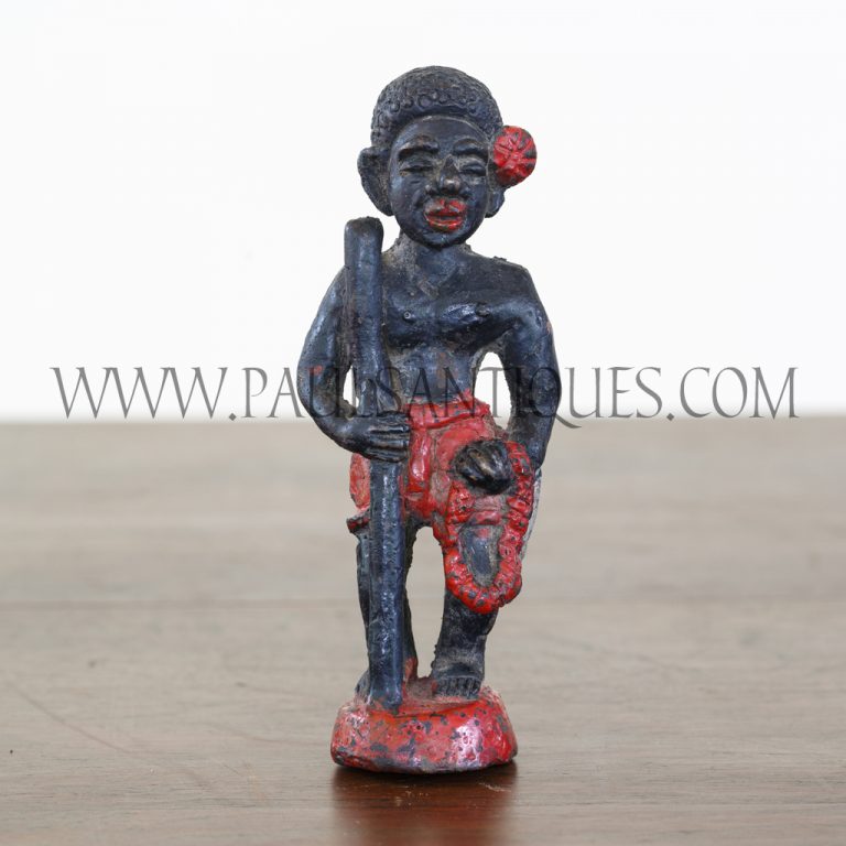 Thai Painted Brass Statue of “Mani” People or “Sakai” Tribe